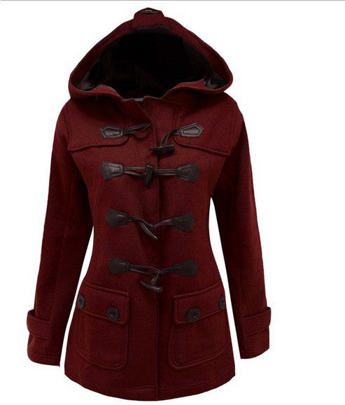 Horn Button Hooded Coat – FIREVOGUE